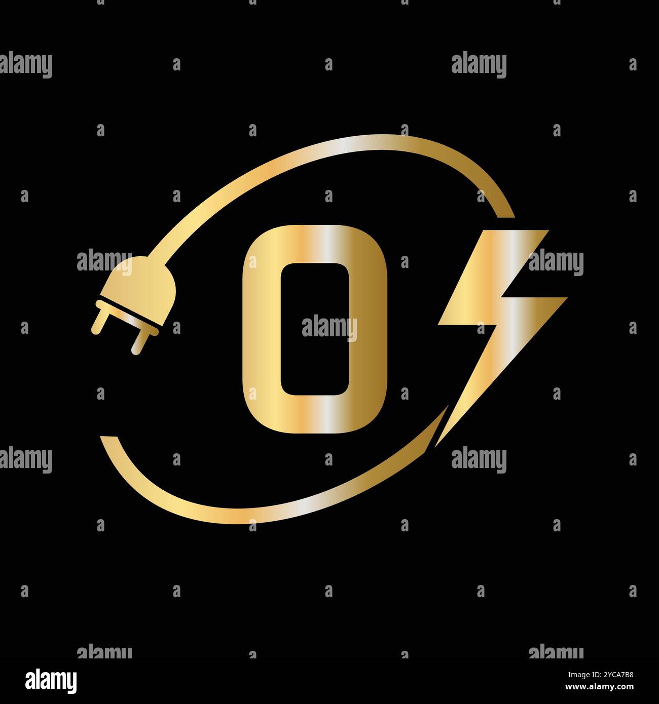 Letter O Electrical Logo Concept With Electric Plug and Power Symbol ...