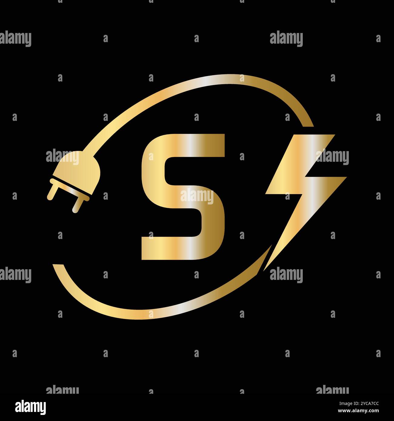 Letter S Electrical Logo Concept With Electric Plug and Power Symbol ...