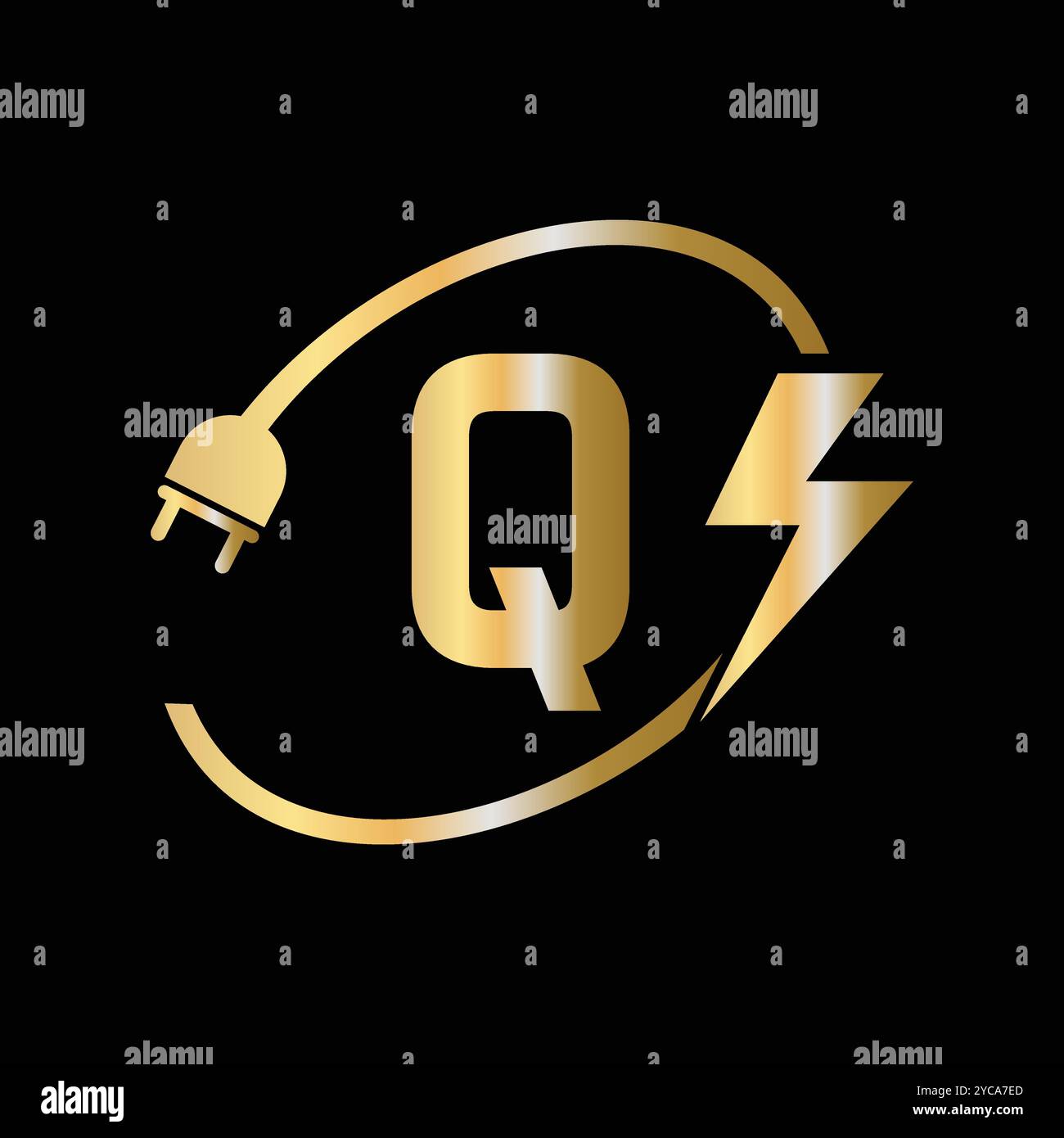 Letter Q Electrical Logo Concept With Electric Plug and Power Symbol ...