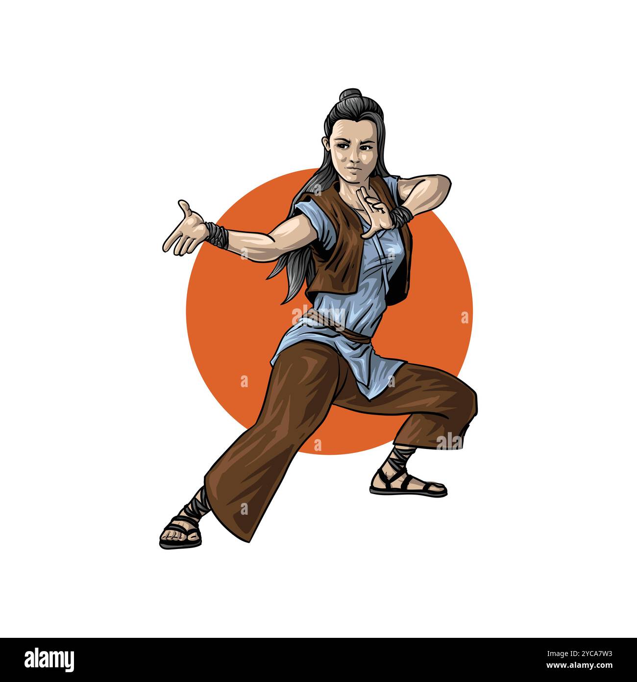 female fighter ready to fight illustration Stock Vector Image & Art - Alamy