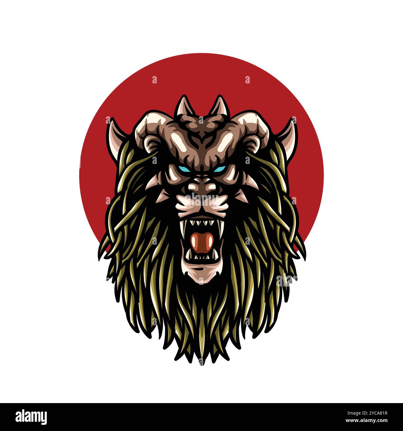 beast monster illustration on circle Stock Vector Image & Art - Alamy
