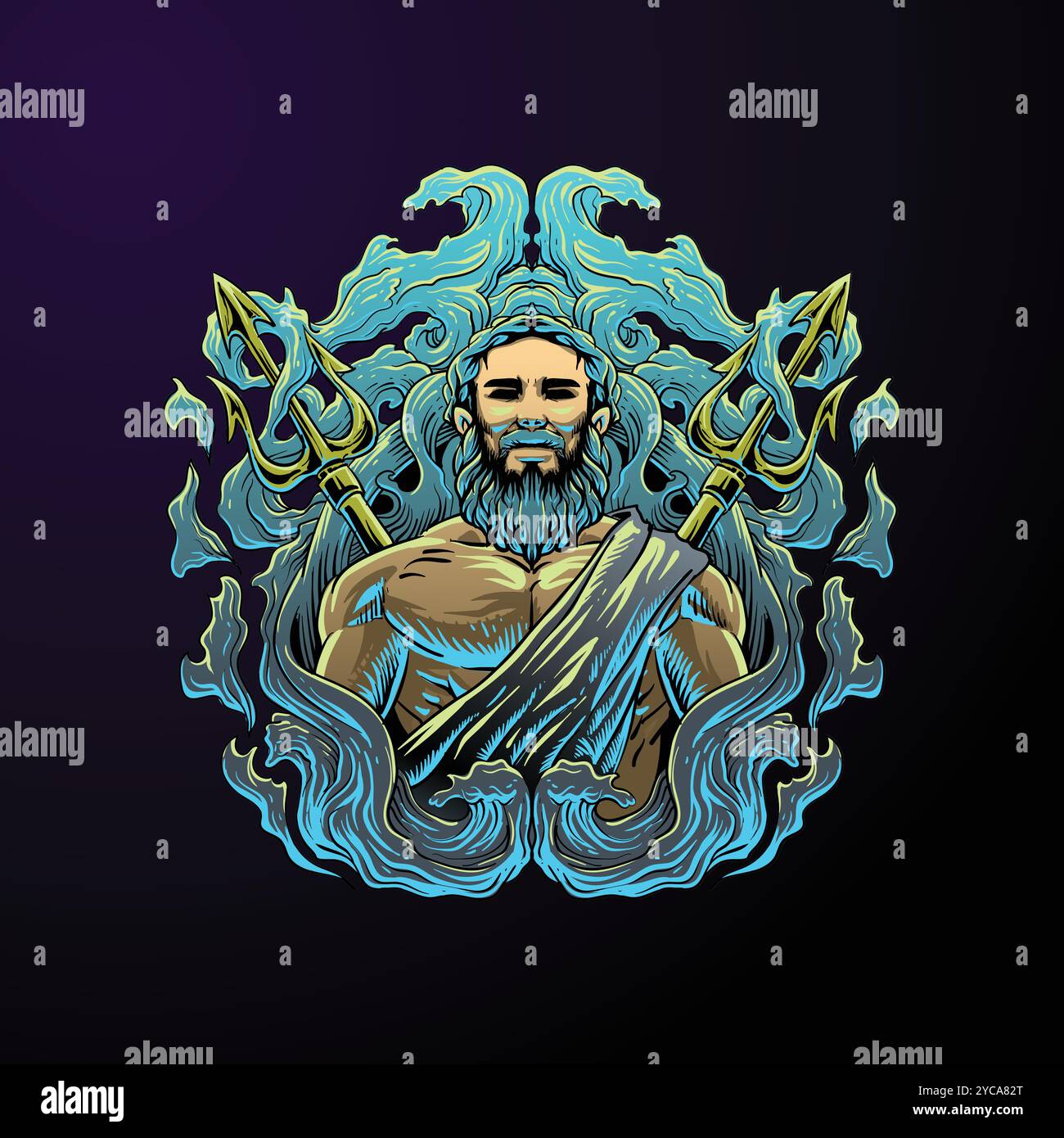 lord of the sea vector illustration Stock Vector Image & Art - Alamy