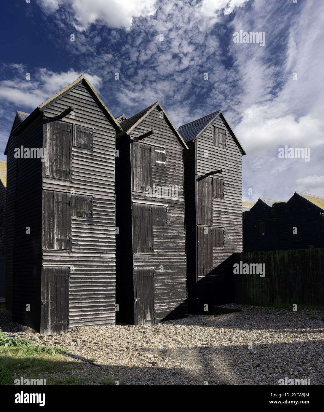 Traditional old Net Shops - drying sheds - on The Stade, Hastings Old ...