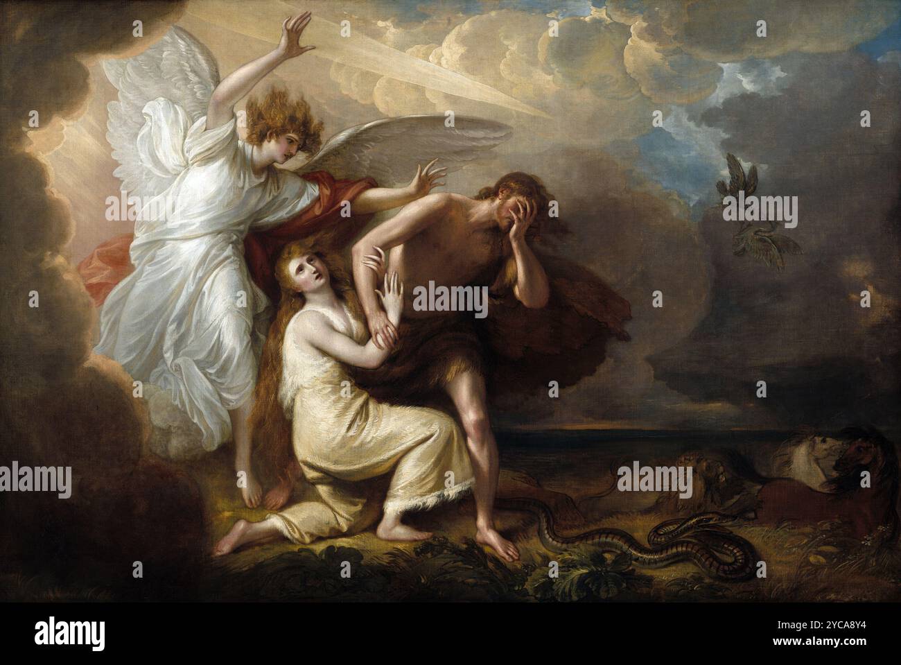 Painting by Benjamin West, The Expulsion of Adam and Eve from Paradise, 1791 Stock Photo - Alamy