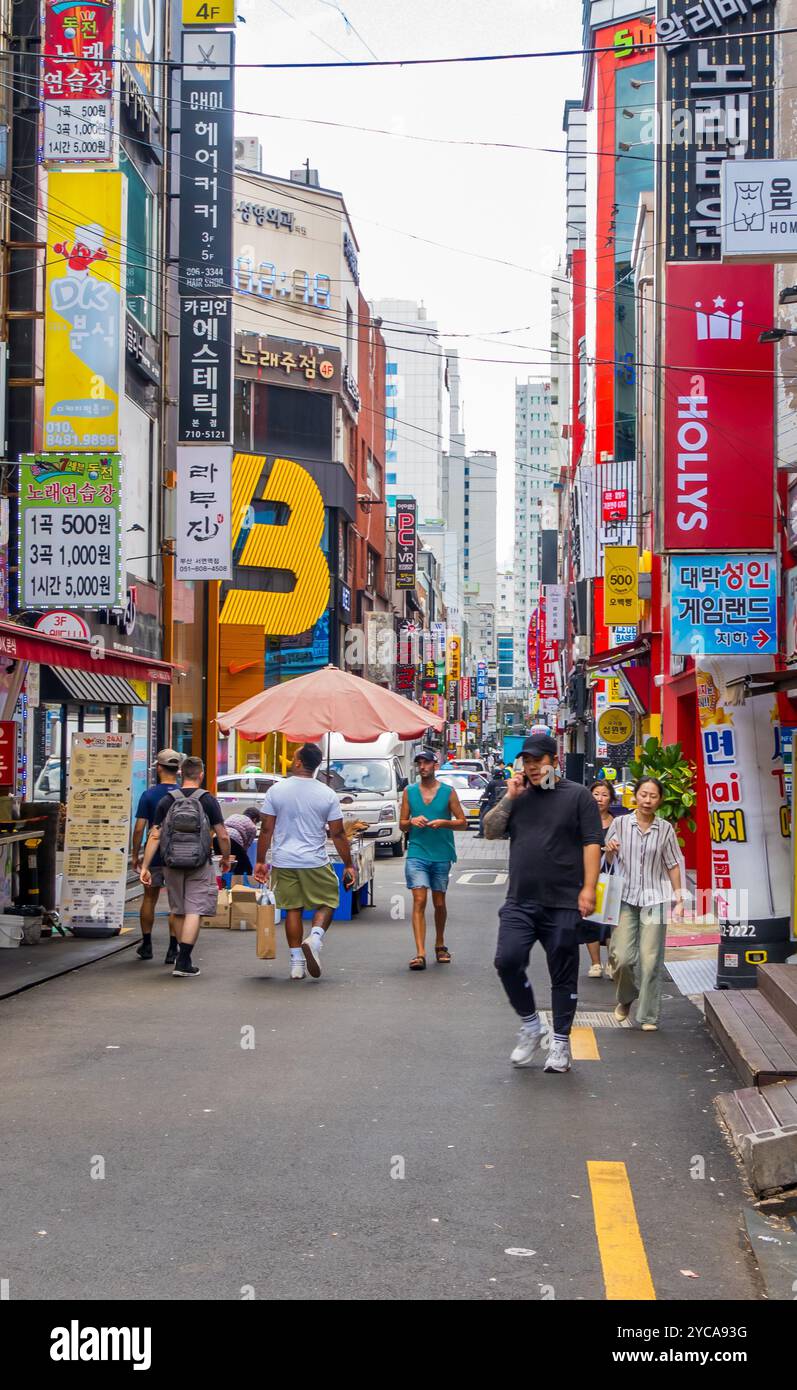 Street photography in the bustling Seomyeon Area in Busan, South Korea ...