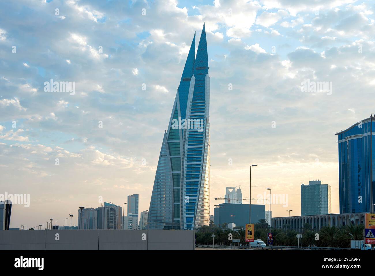 World Trade Center skyscraper and skyline of Manama City Bahrain Stock ...