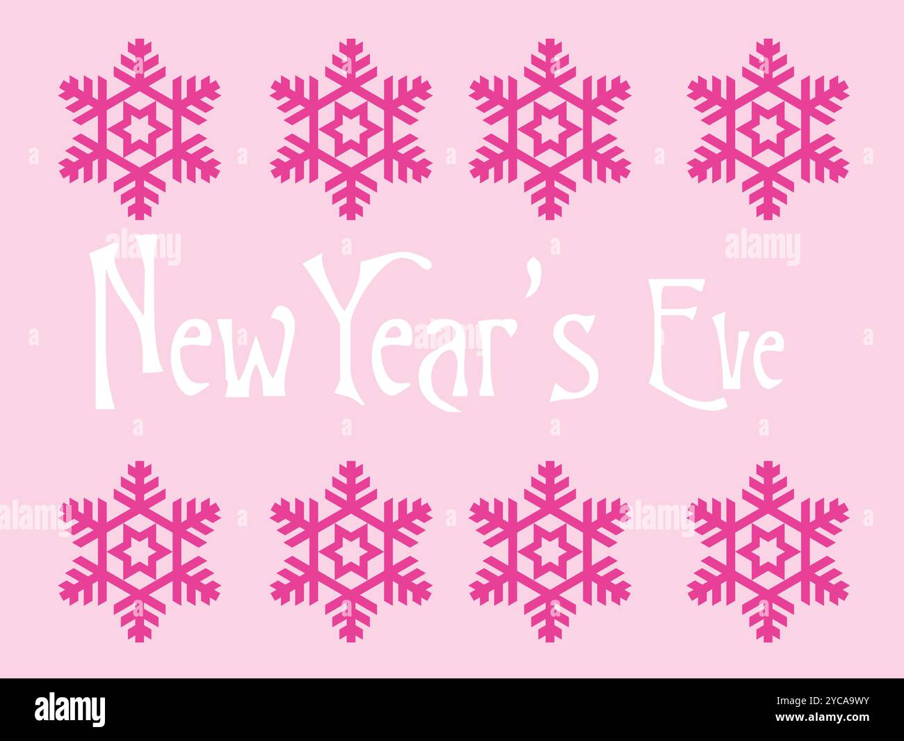 Pink background with snowflakes and the words New Year's Eve. The ...