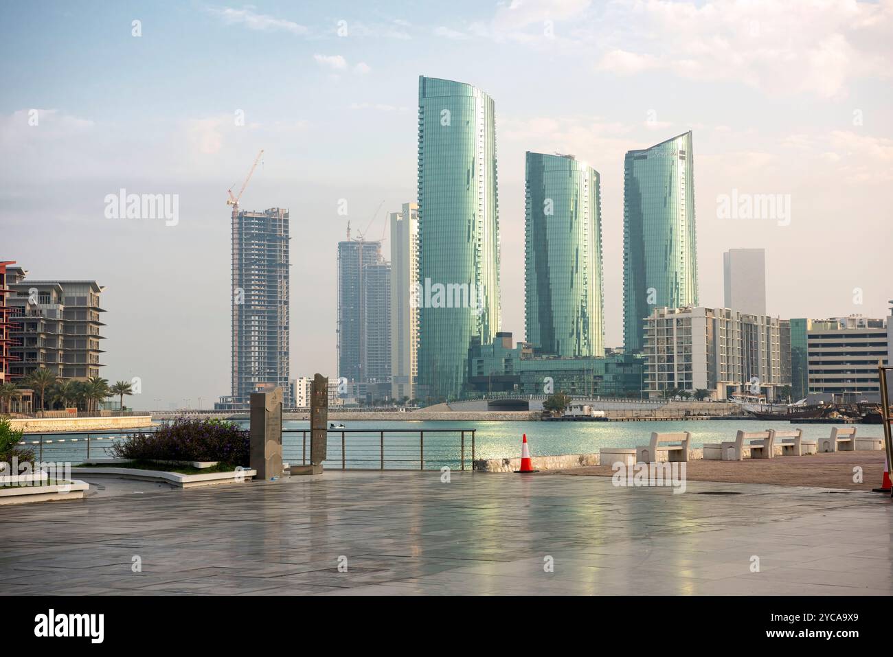 Bahrain Financial Harbor, Harbor Towers, Bahrain Skyline view sunset ...