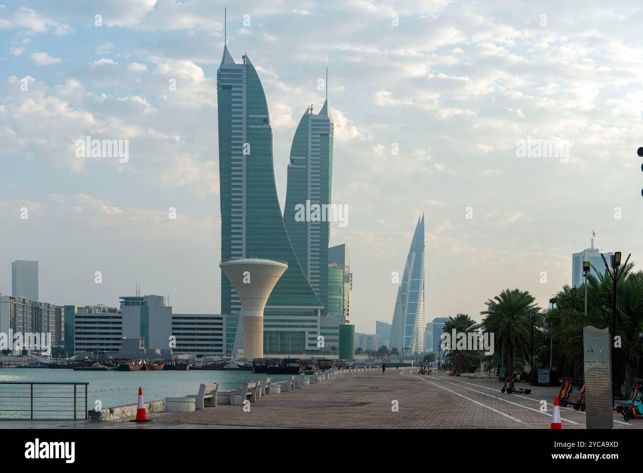 World Trade Center skyscraper and skyline of Manama City Bahrain Stock ...