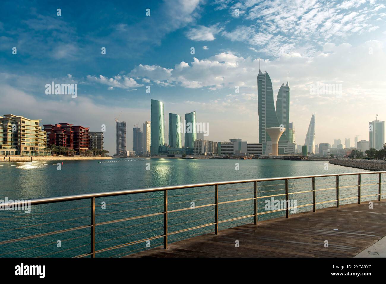 Bahrain Financial Harbor, Harbor Towers, Bahrain Skyline view sunset ...