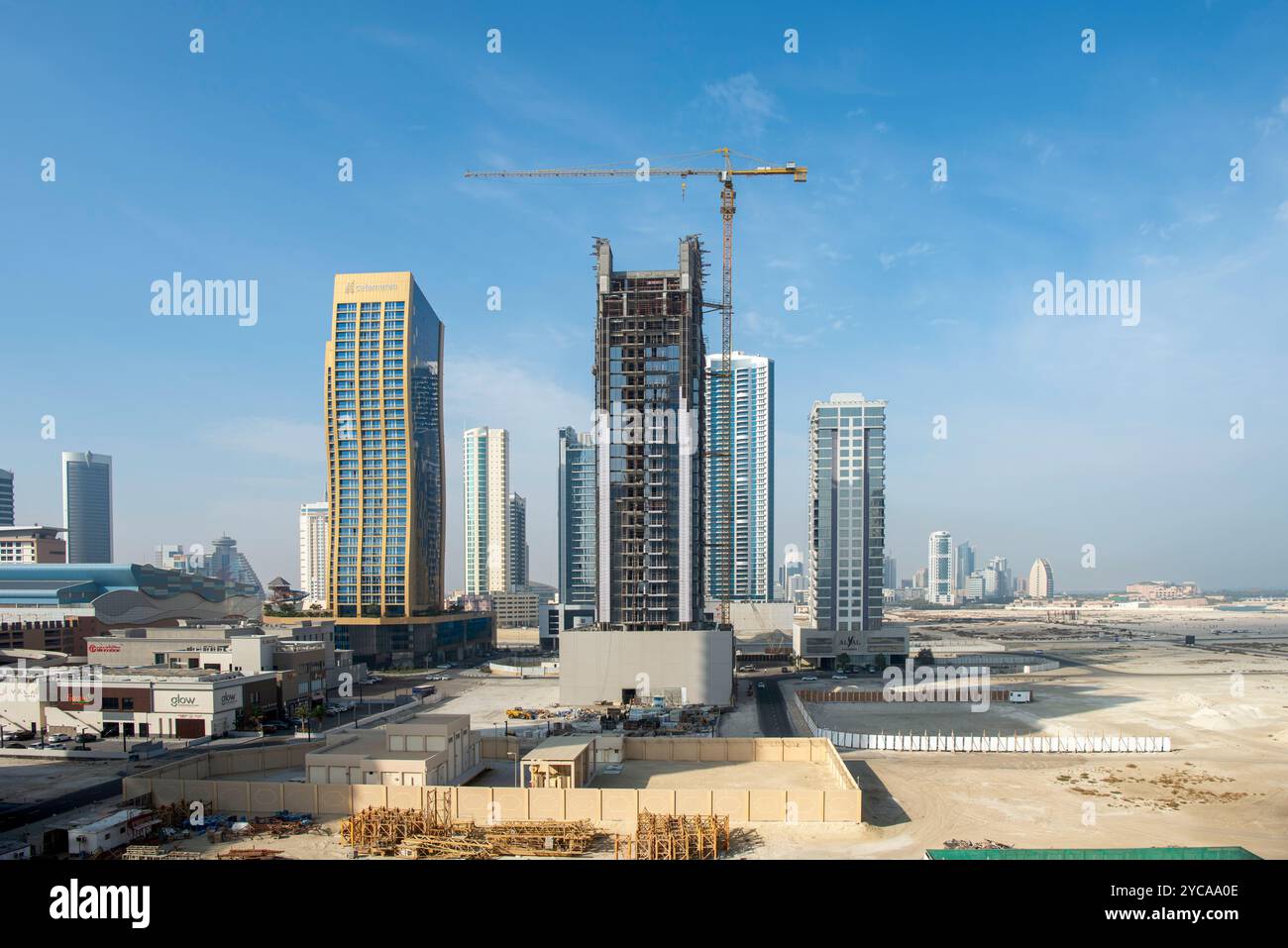 Bahrain Financial Harbor, Harbor Towers, Bahrain Skyline view sunset ...
