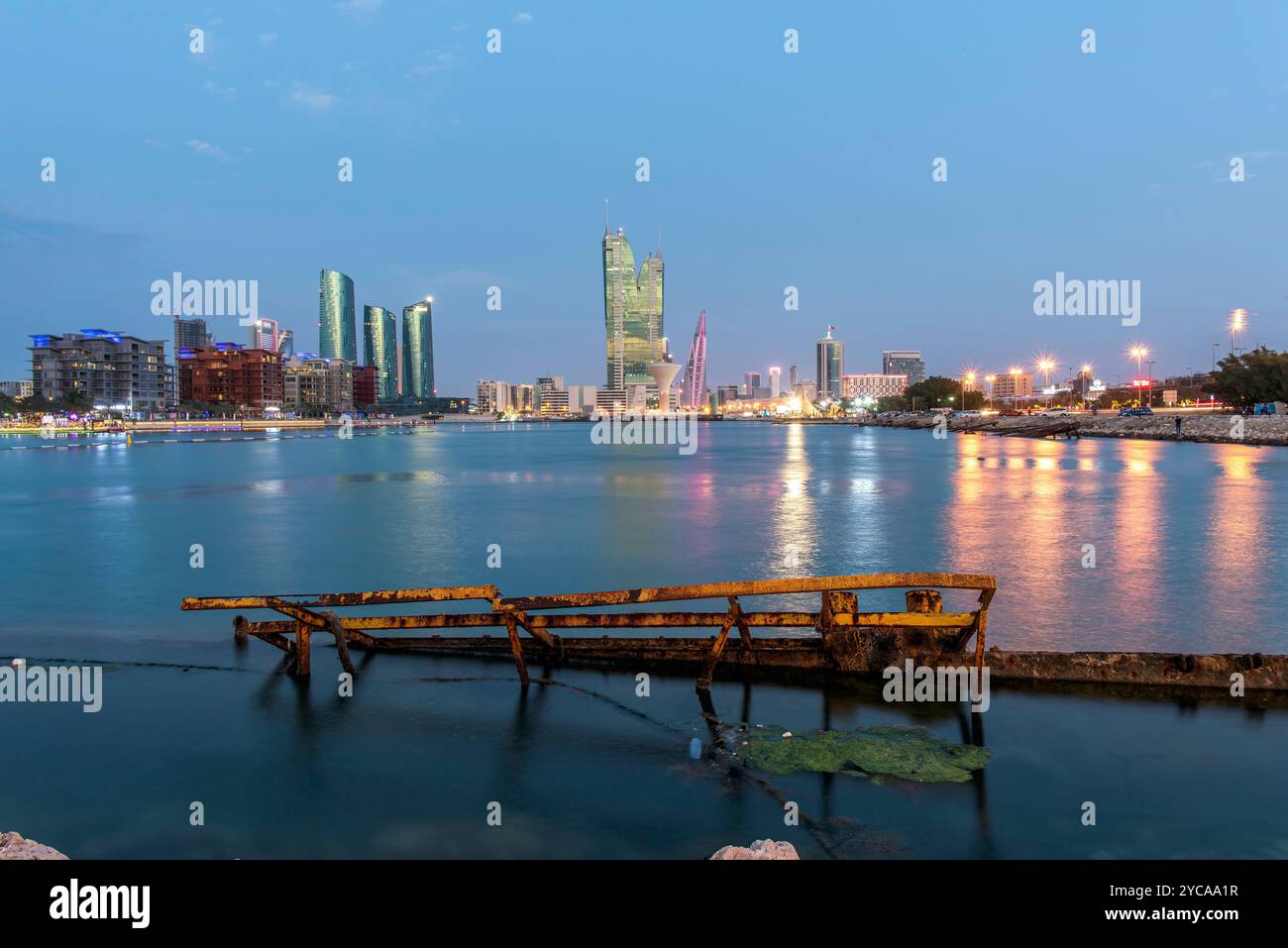 Bahrain Financial Harbor, Harbor Towers, Bahrain Skyline view sunset ...