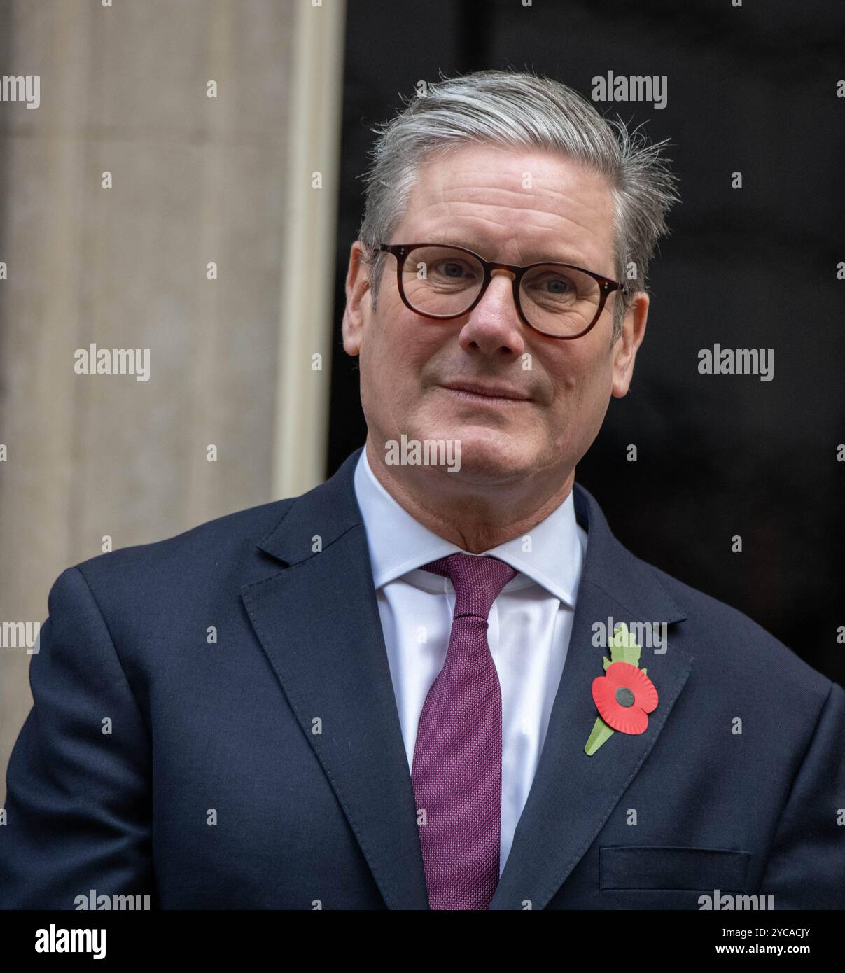 London, UK. 22nd Oct, 2024. Kier Starmer, Prime Minister, buys a poppy ...