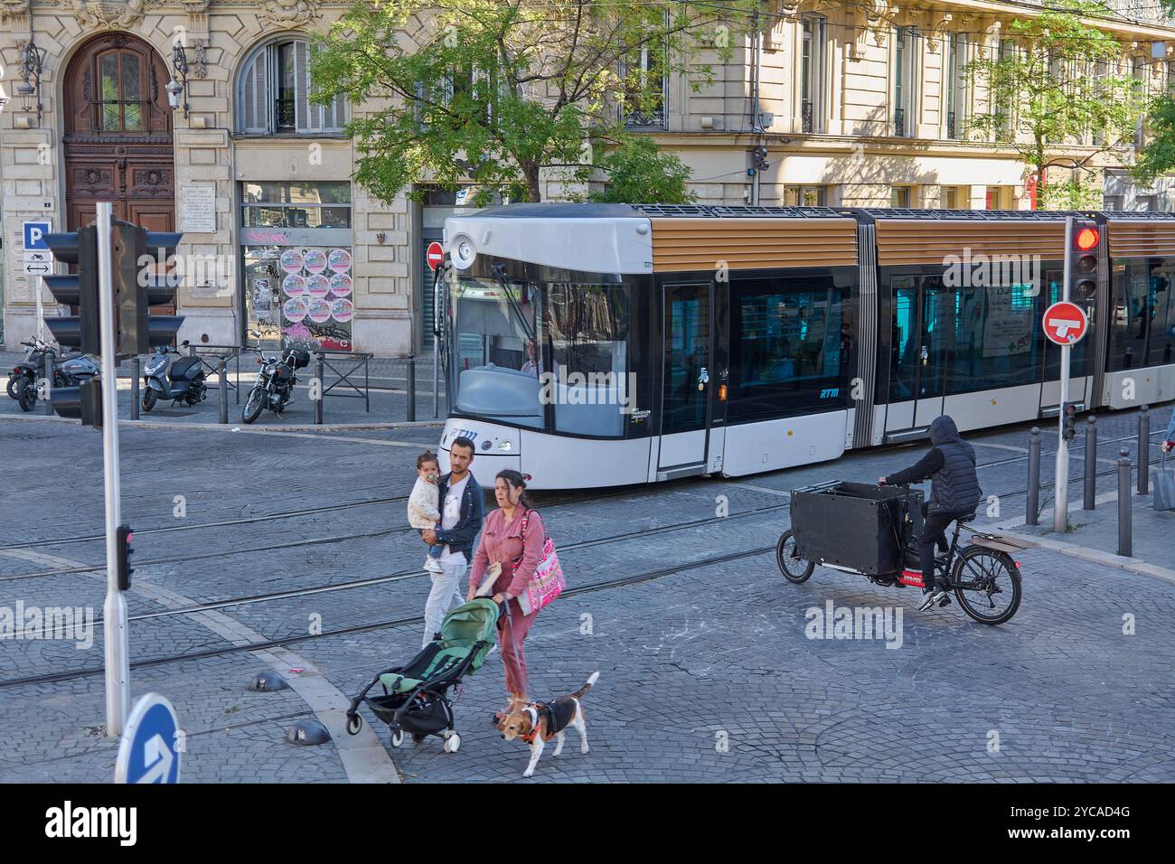 Marseille. France -October 21,2024: A typical street in Marseille ...