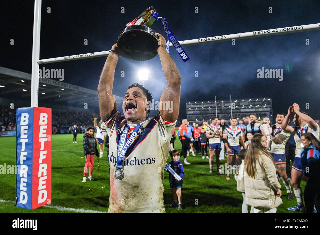 Wakefield, England - 19th October 2024 - Wakefield Trinity's Derrell ...