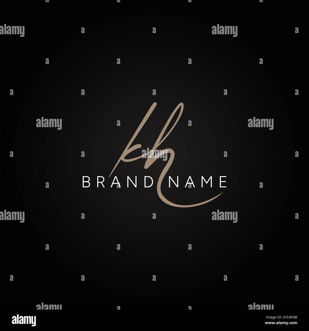 KH Initial Letter Signature Logo Template - Handwritten Vector Logo ...
