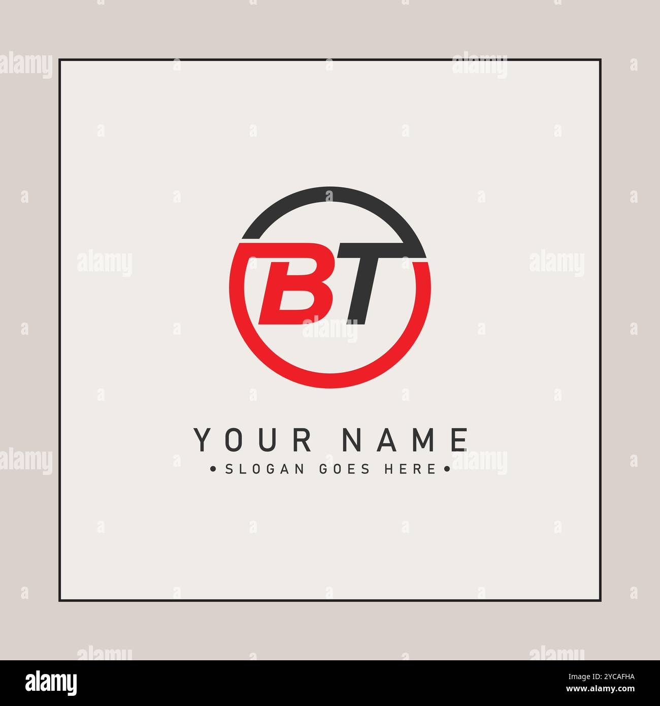 Creative Logo for Initials BT in Monogram Style - Vector Template for ...