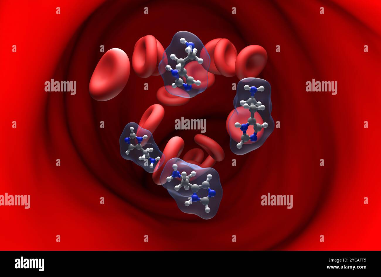 Histamine compound - section view 3d illustration Stock Photo - Alamy