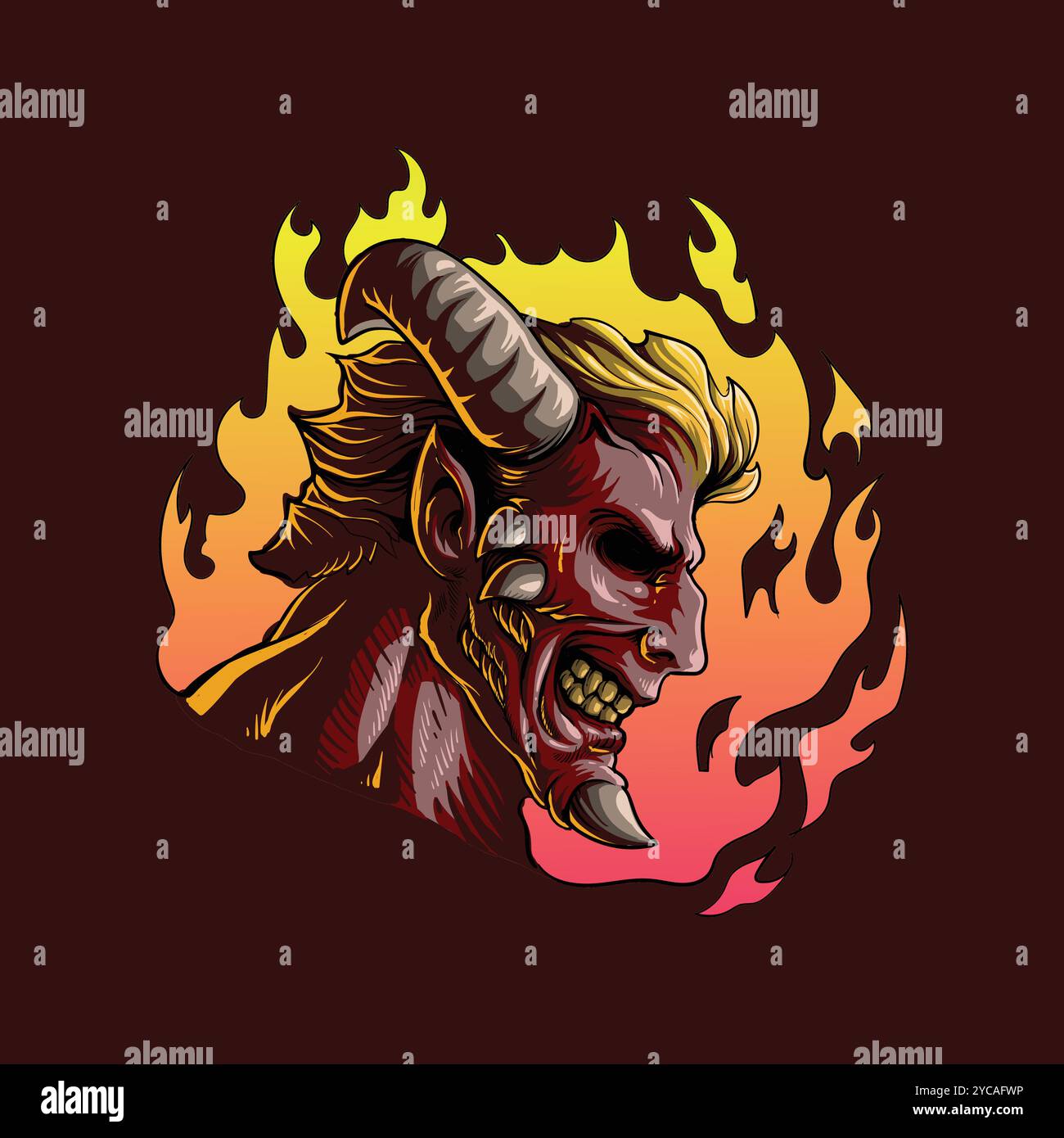 fire demon scary vector illustration Stock Vector Image & Art - Alamy