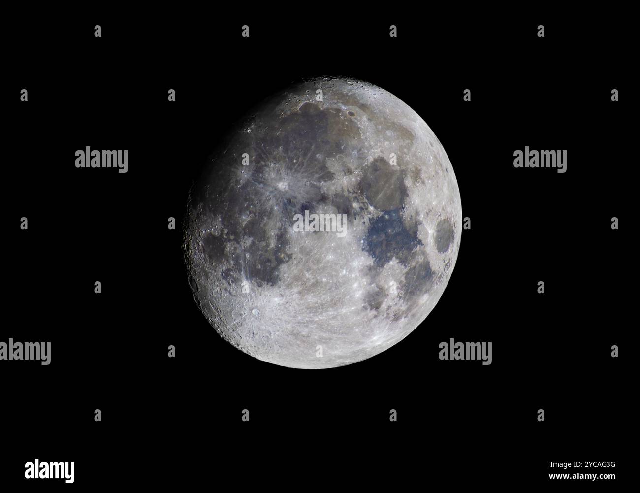 Waxing Gibbous moon glowing in the night sky Oct 14, 2024 over Ottawa ...