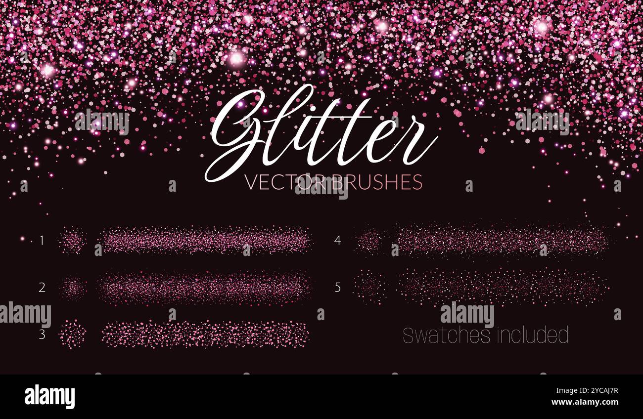 Glitter scatter brushes. Set of abstract pink textures Stock Vector ...