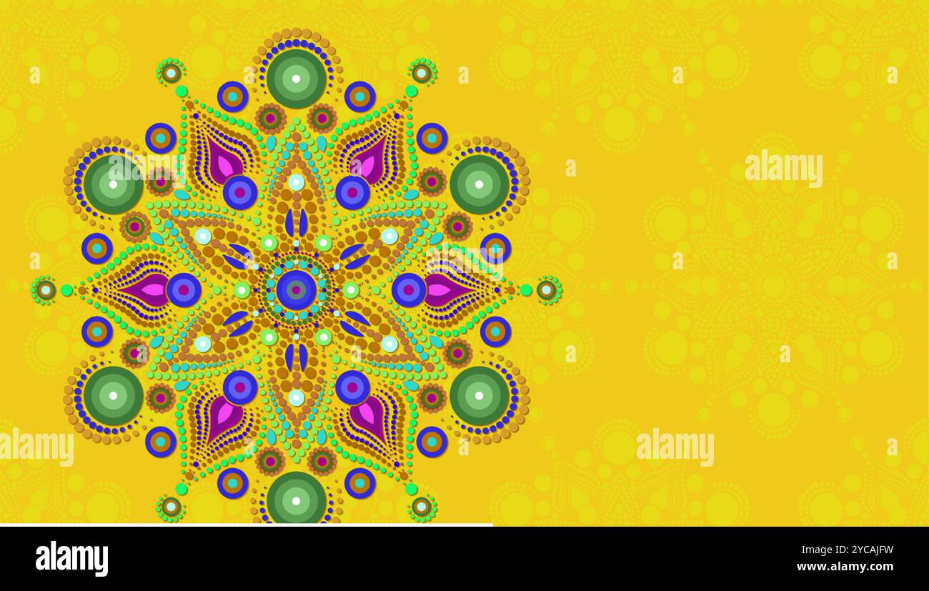 Indian Rangoli flower mandala background, colorful floral circle frame ...