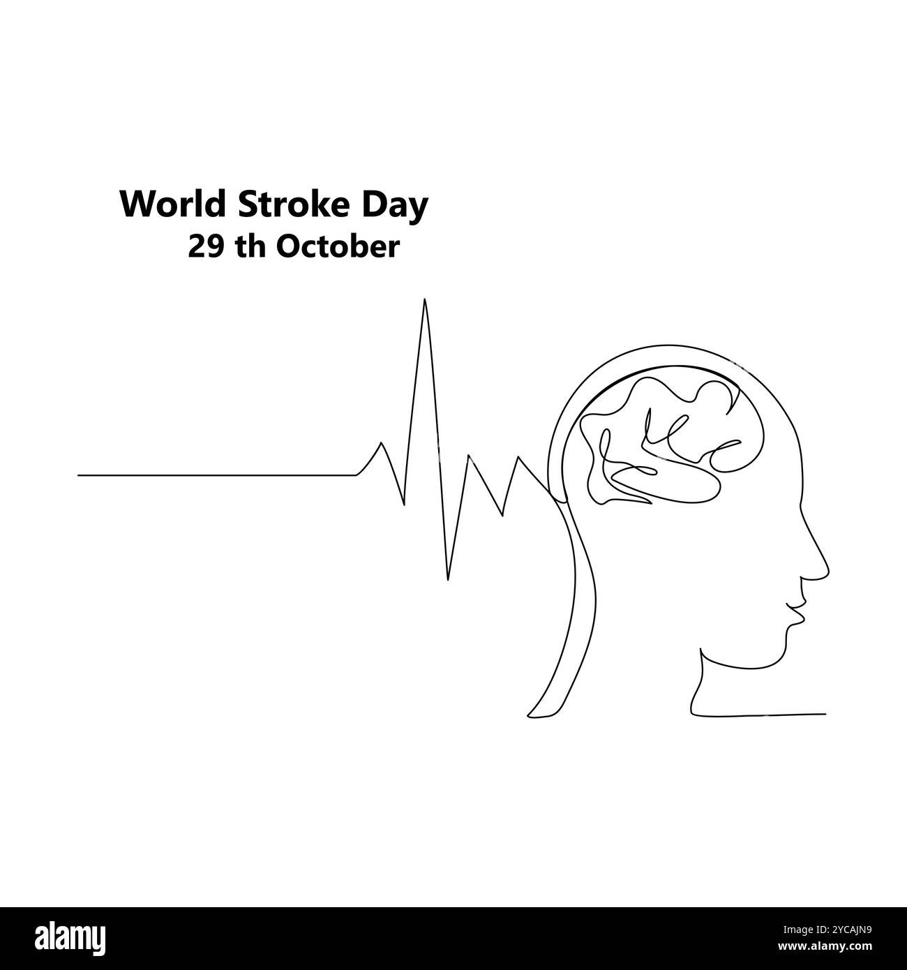 world stroke day Line art for world stroke day celebration ribbon with ...