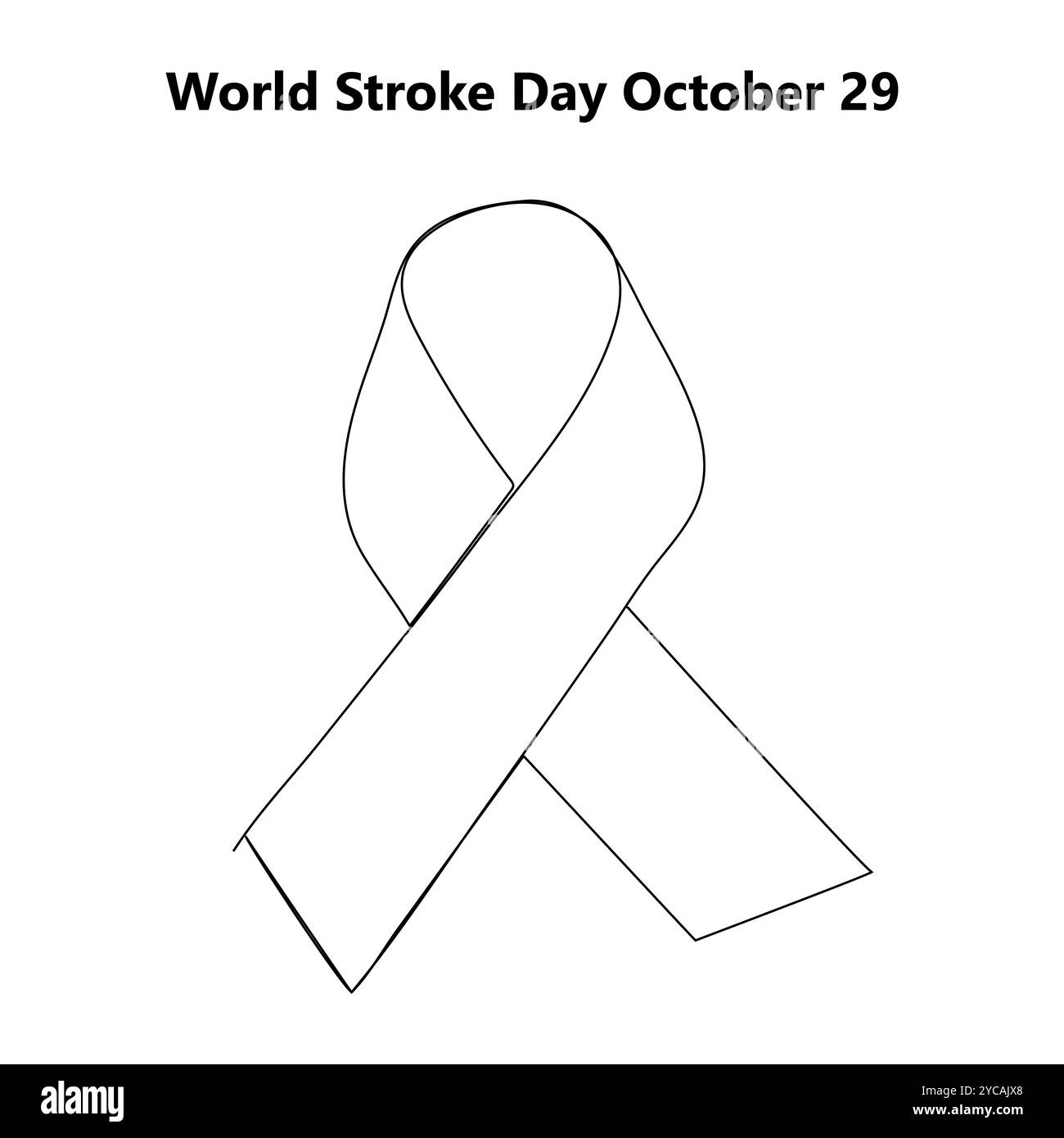 world stroke day Line art for world stroke day celebration ribbon with ...