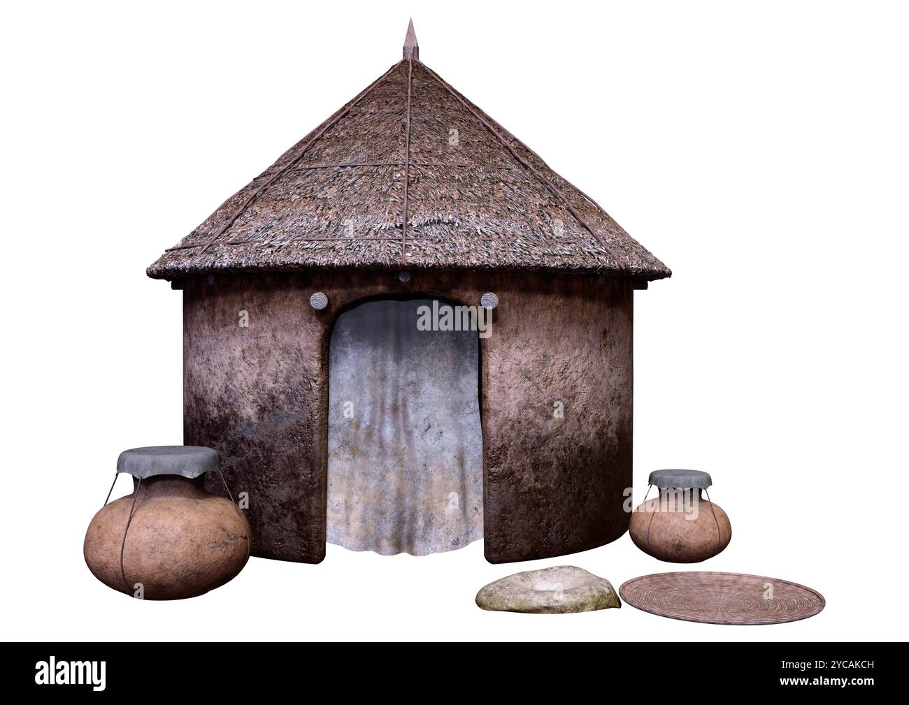3D rendering of a fantasy hut isolated on white background Stock Photo ...