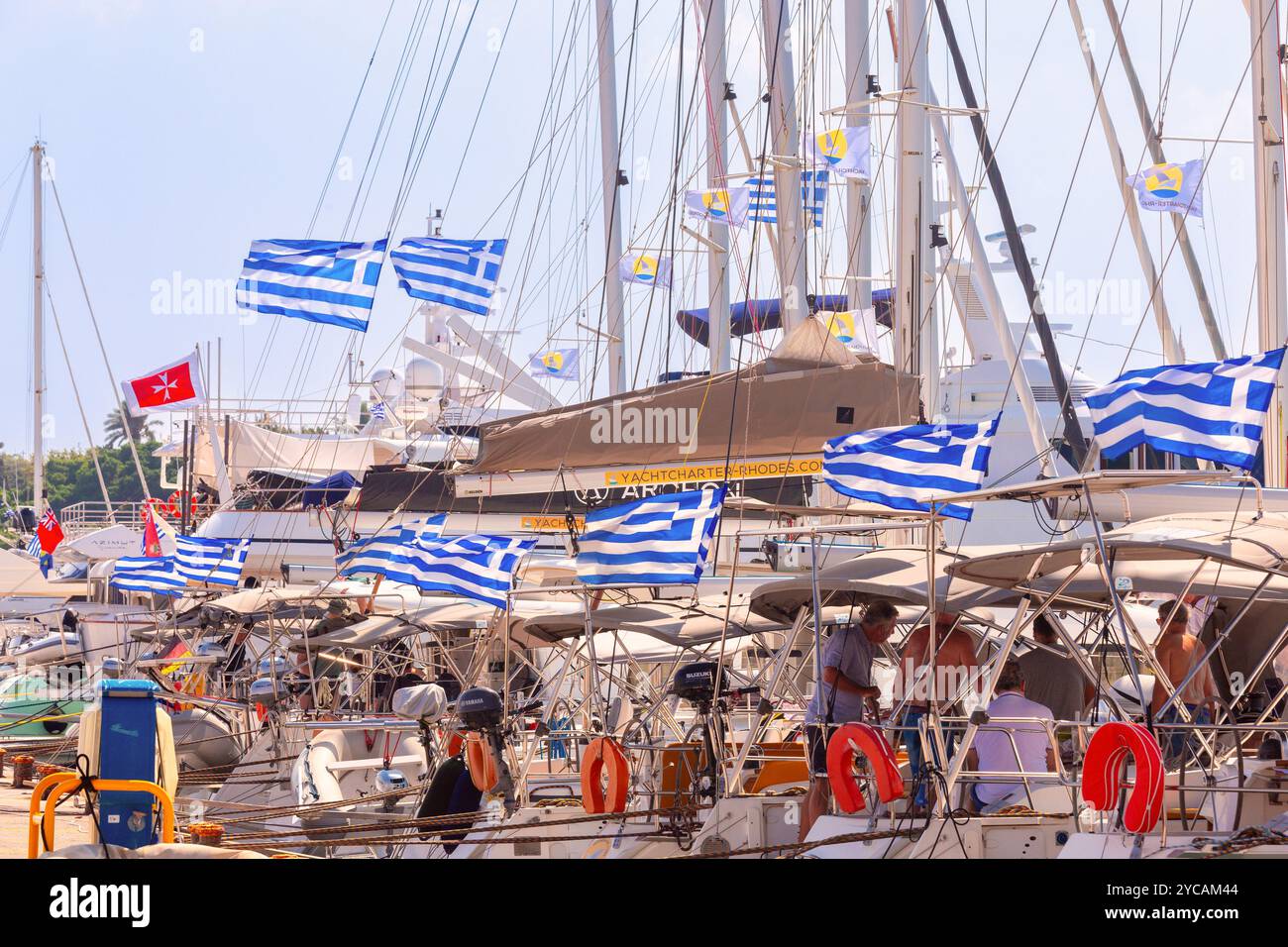 Rhodes, Greece - September 9, 2023: Yachts in the marina of Rhodes ...