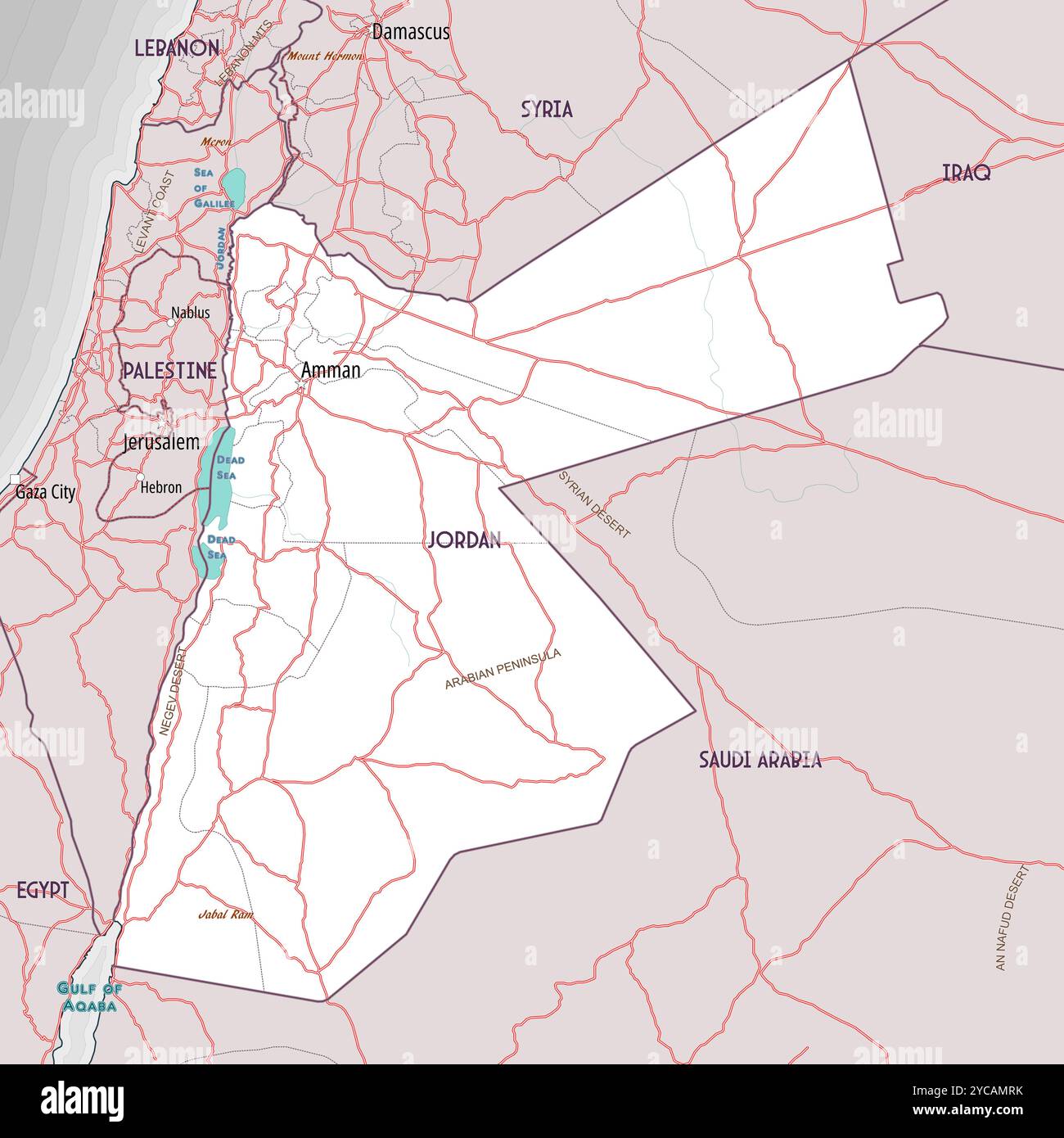 Simple outline map of Jordan coloring page Stock Vector Image & Art - Alamy