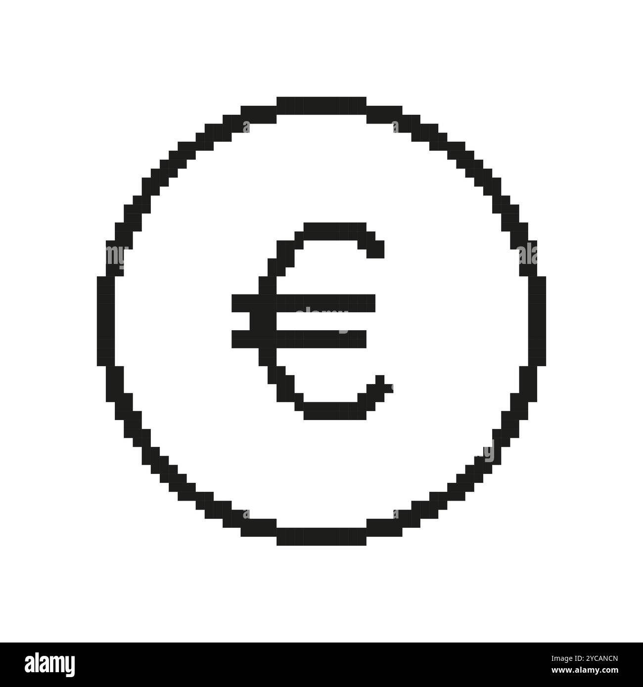Euro Pixel Art Line Icon. European Currency, Finance, Digital Economy ...