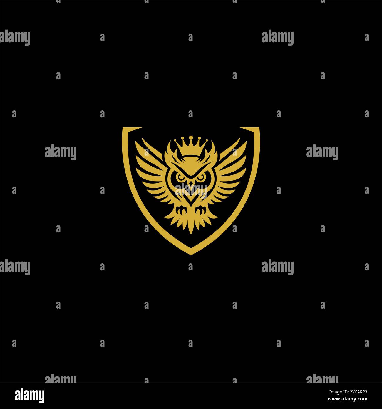 Golden owl logo hi-res stock photography and images - Alamy
