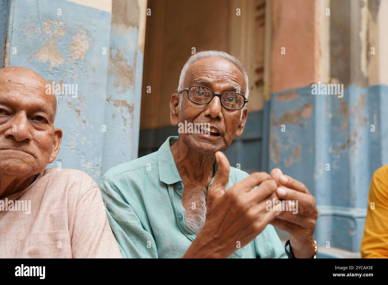 Ramchandra Nandi of the Nandi clan at the Thakurbari of Nandi family ...