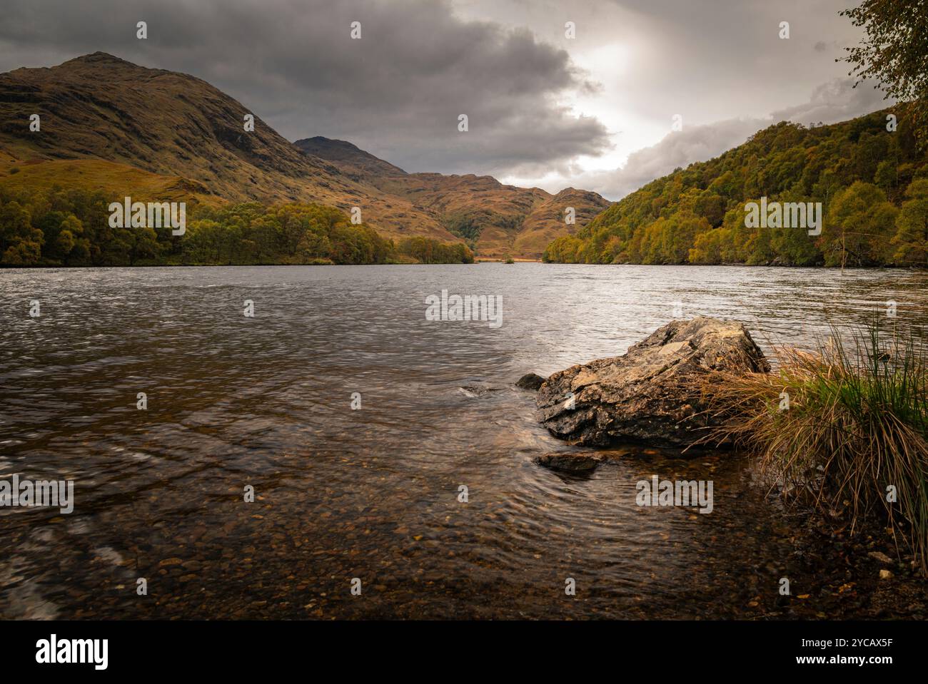 A cold, cloudy, autumnal HDR image of the remote, Loch Eilt, separating Morar and Moidart in ...