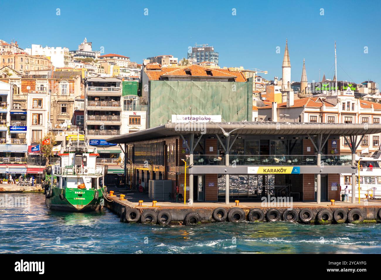 Istanbul, Turkiye - OCT 8, 2024: Karakoy ferry dock alond the Bosphorus ...