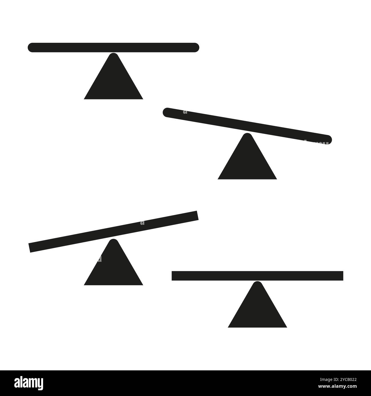 Seesaw icon. Balancing tool symbol. Simple black shape. Vector ...