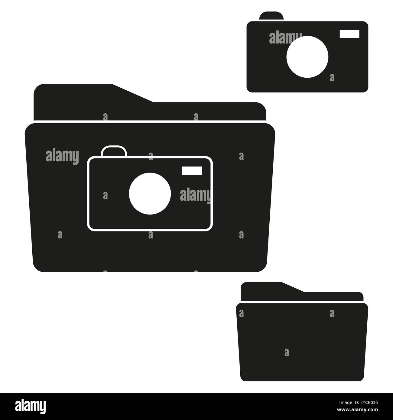 Folder with camera icon. File management symbol. Photography vector ...