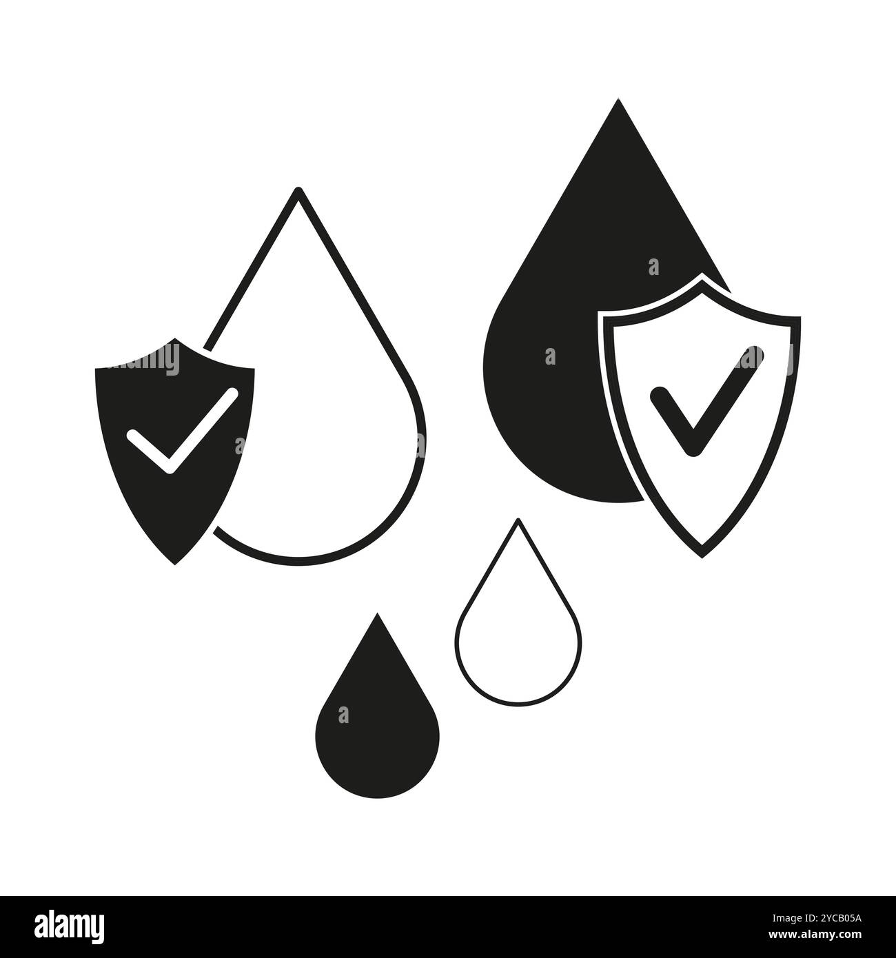 Water drop shield. Liquid protection icon. Secure fluid symbol. Vector ...