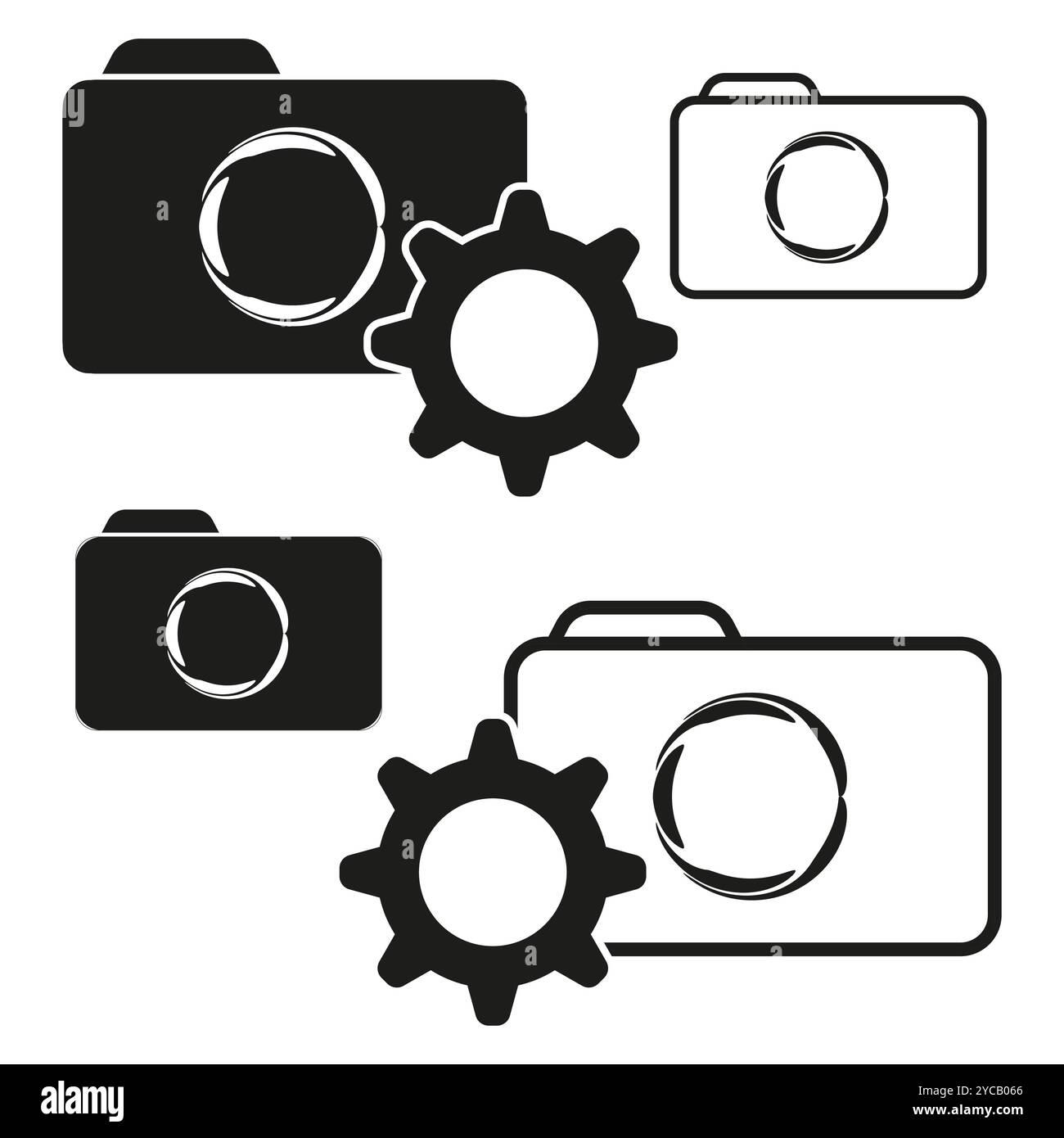Camera settings icon. Gear and photo symbol. Photography vector ...