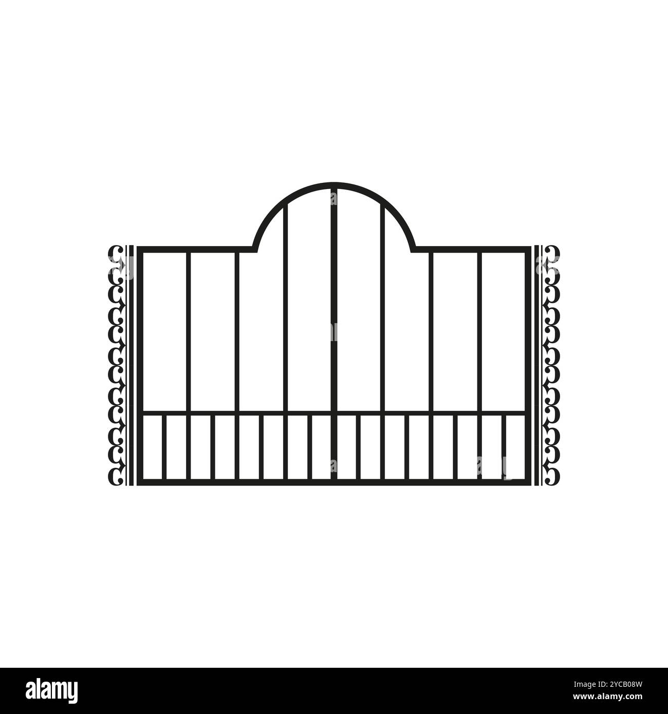 Gate icon. Iron fence symbol. Security entrance design. Vector ...