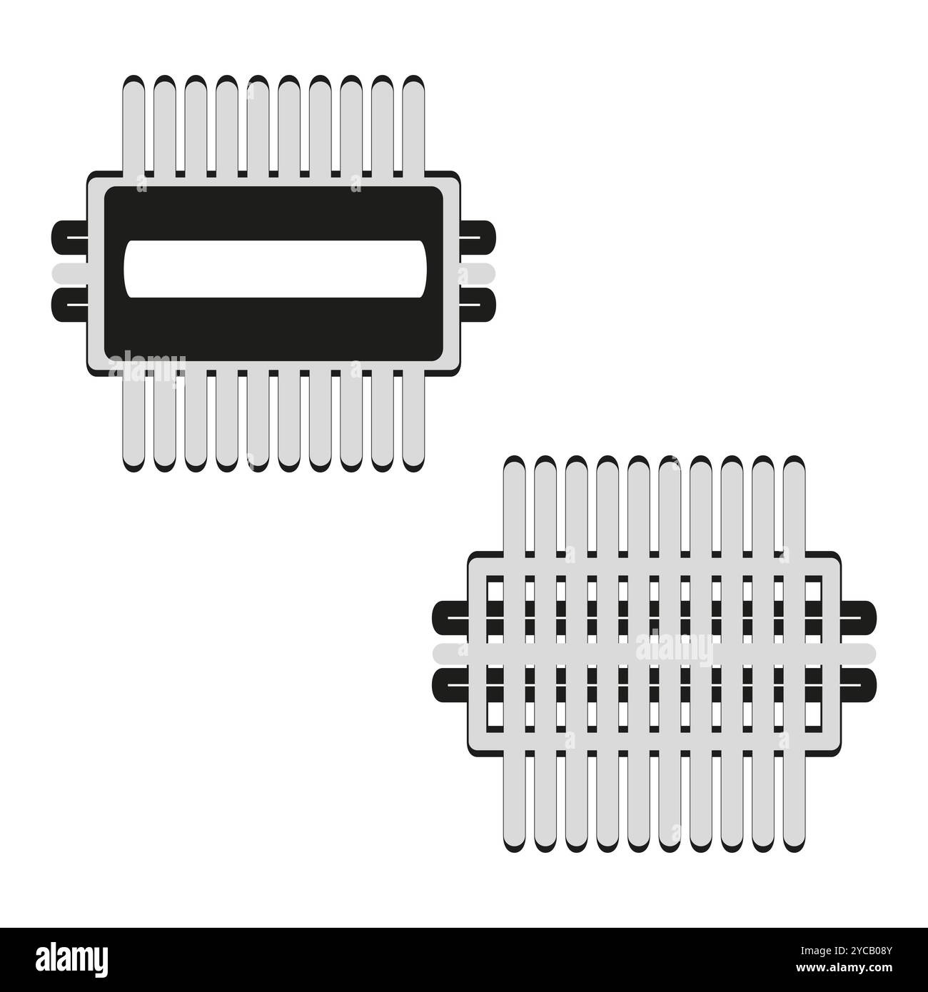 Microchip icon. Circuit board design. Electronic component symbol. Vector illustration Stock ...