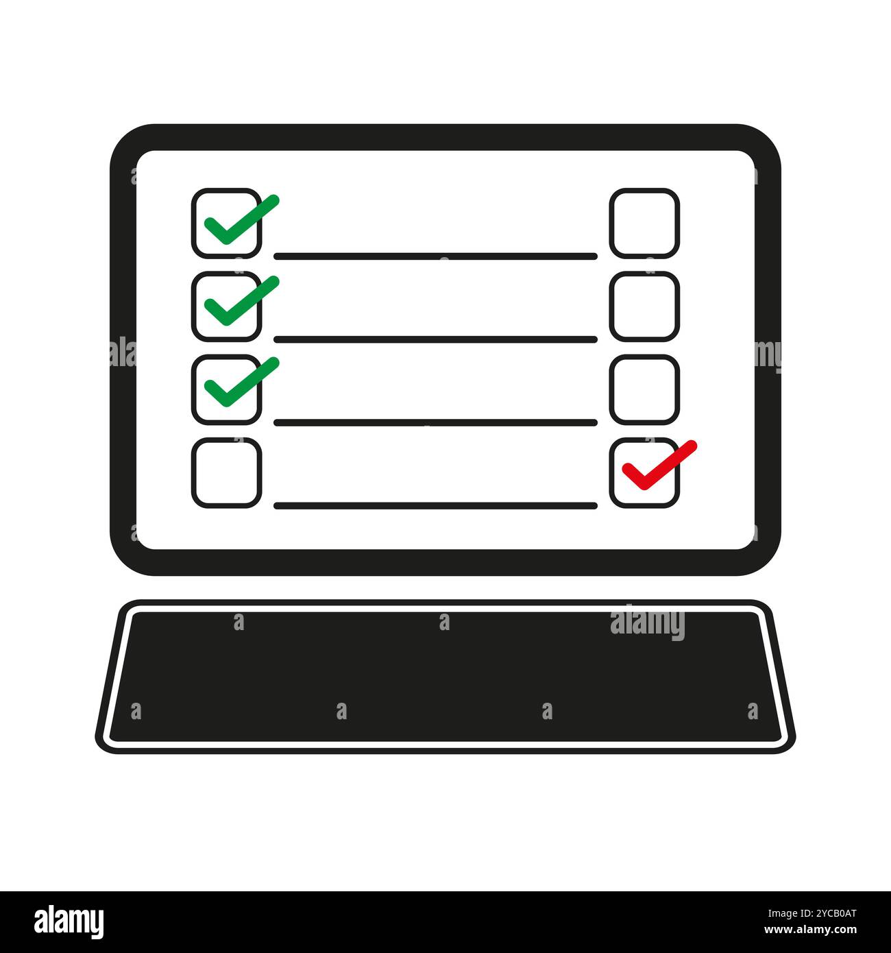 Checklist on screen. Task manager icon. Digital checklist display. Vector to do icon Stock ...