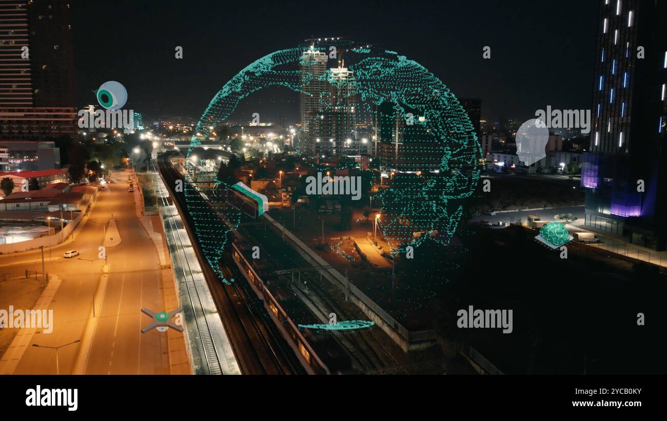 Isometric Bot and cybersecurity, artificial intelligence concept. AI ...