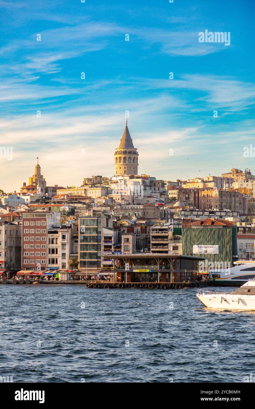Istanbul, Turkiye - OCT 8, 2024: View of Galata Tower, the ancient ...