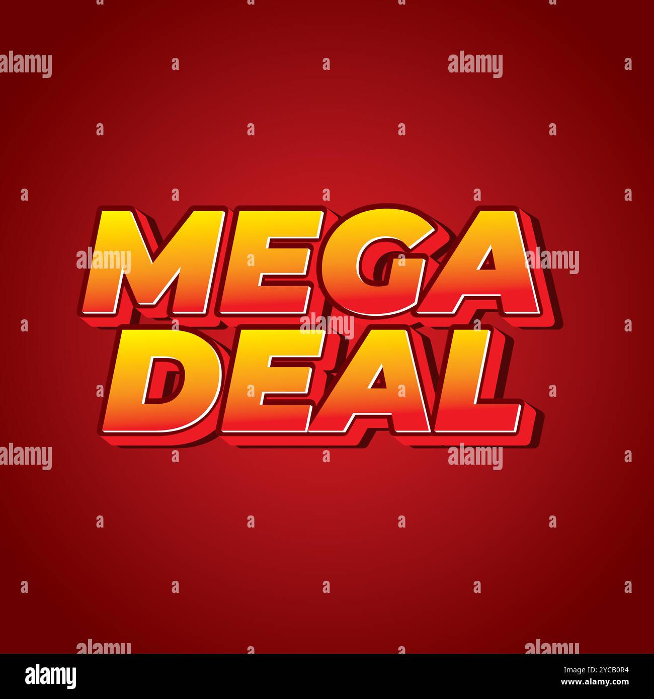 Mega deal. Text effect design in 3D look for promotional ads. Square ...