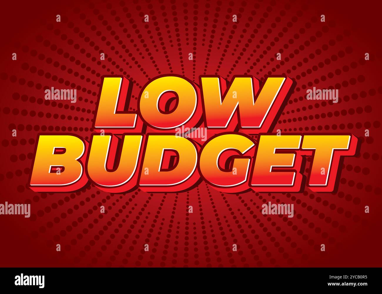 Low budget. text effect design in 3D style with good colors Stock ...