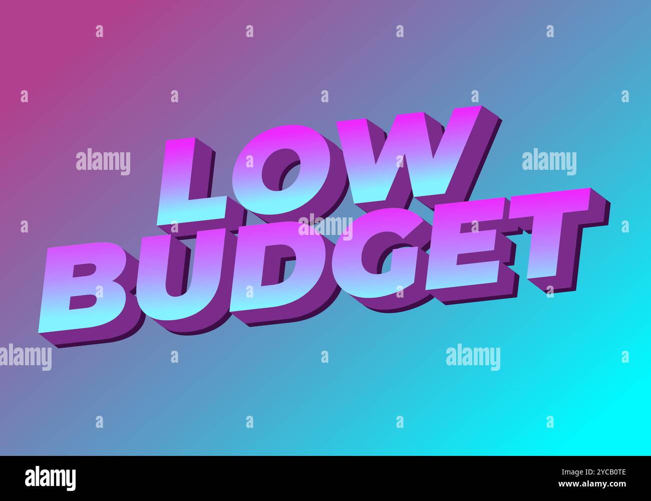 Low budget. text effect design in 3D style with good colors Stock ...