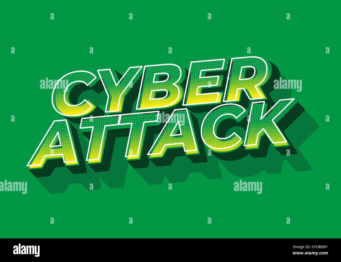 Cyber attack. Text effect design in 3D and bold fonts for digital ads ...