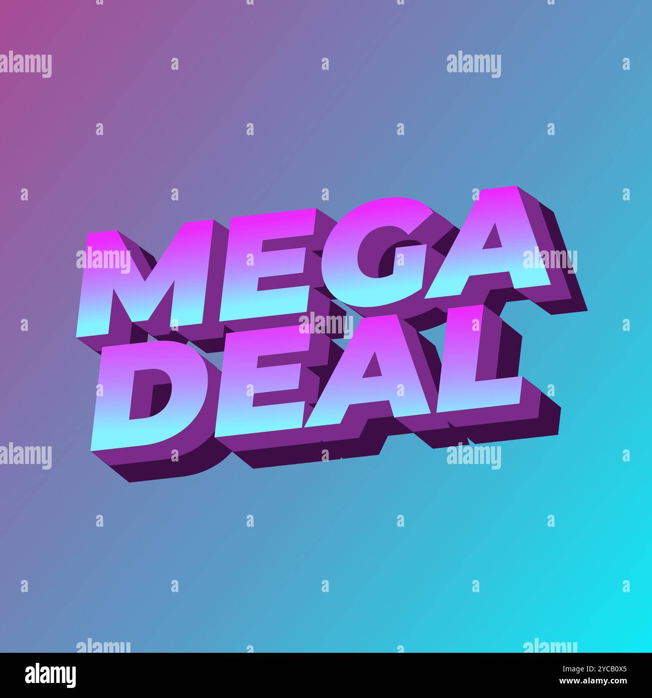Mega deal. Text effect design in 3D look for promotional ads. Square ...